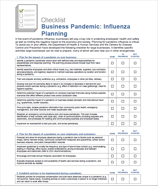 Workplace Pandemic Planning; Coronavirus | Flu